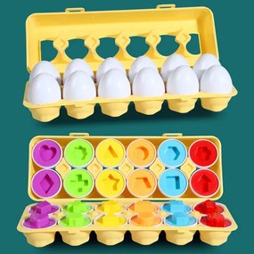 Montessori hračky - "chytrá vejce" Barva: 12pcs shape