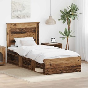 Rám postele s čelo Staré dřevo 90 x 200 cm Masivní borové dřevo 3410142