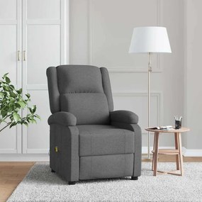 Masážní křeslo tmavě šedé textil 340937
