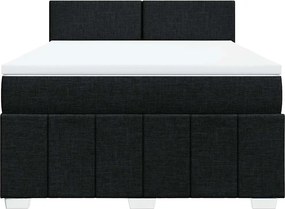 Box spring postel s matrací černá 140x200 cm textil 3289386
