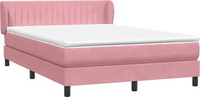 Box spring postel s matrací růžová 160x210 cm samet 3317702