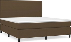 Box spring postel s matrací tmavě hnědá 180x200 cm textil 3141636