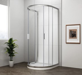 Polysan Polysan, EASY polokruhová sprchová zástěna 900x900mm, čiré sklo, EL4615