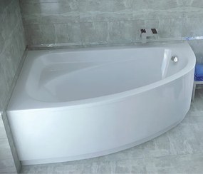 Besco Akrylátová asymetrická vana Cornea 140x80 (150x100) Barva: Bílá, Rozměry (cm): 140x80, Orientace: Levá