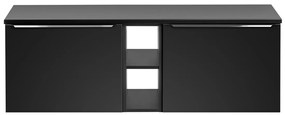 Koupelnová skříňka s deskou SANTA FE Black D140/1 | 140 cm