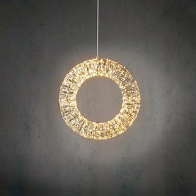 Vánoční závěsné světlo Věnec stříbrný 45cm vč. LED IP44 - Nawa