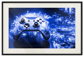 Plakát Gaming Technology - A Game Pad on an Intensely Navy Blue Background