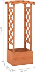 Truhlík s trelážovým obloukem 49 x 39 x 117 cm jedlové dřevo 316391