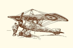 Obraz retro letadlo - 90x60 cm