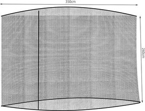Moskytiéra na zahradní slunečník 350 cm – černá