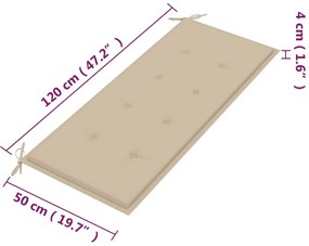vidaXL Marketos 2místná zahradní lavice s poduškou 120 cm masivní eukalyptus