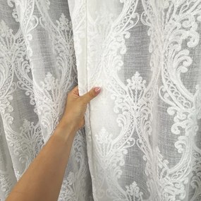 Voálová Luxusní vyšívaná záclona bílá Versailles White metráž Ervi 3634-11