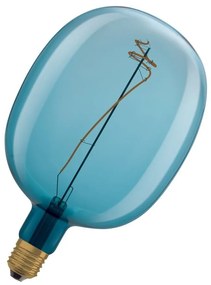 Modrá balónová LED stmívatelná žárovka E27 4,5 W VINTAGE, teplá bílá