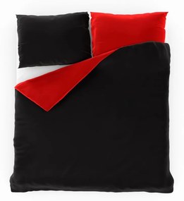 Kvalitex satén povlečení Luxury Collection červené černé 200x200 2x70x90