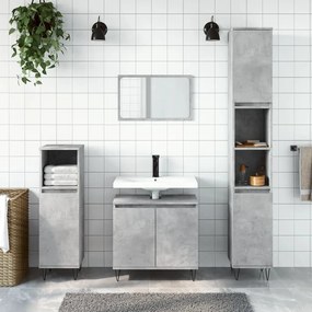 3dílný set koupelnového nábytku betonově šedý kompozitní dřevo,  3190279