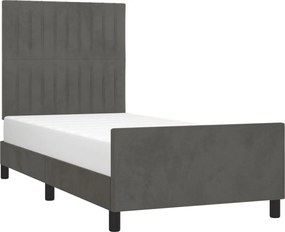 vidaXL Rám postele bez matrace 90 x 200 cm samet [3125856] Barva: světle šedá
