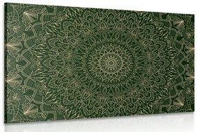 Obraz detailní ozdobná Mandala v zelené barvě Varianta: 60x40