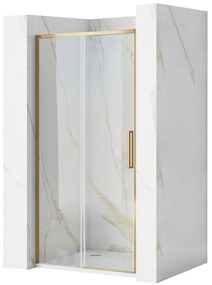 Rea - Sprchové dveře Rapid Slide - zlatá/transparentní - 100x195 cm - L/P