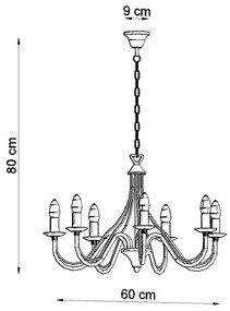 Černé závěsné svítidlo Sollux Fiorano 7