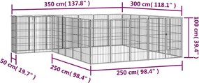 26panelová ohrádka pro psy černá 50 x 100 cm práškovaná ocel 3115952