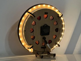 Li-Go "Dvanáct achátových srdcí" dřevěná lampa/obraz 230V/31 cm dub
