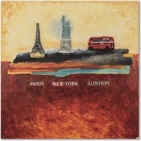 Obraz Plátno Canvas Paris New York London 60x60