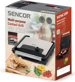 SENCOR SBG 3710SS stříbrná / Kontaktní gril / 2000 W / Regulace teplot