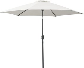 Outsunny Hliníkový Zahradní Slunečník Ø260x235 cm Sklopný Zahradní Parasol s Kličkou a 6 Kovovými Tyčemi pro Venkovní Terasu a Balkon Krémový | Aosom