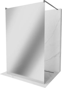 Mexen Kioto, sprchová zástěna Walk-In 120 x 200 cm, 8mm sklo vzor zrcadlo, grafitový profil, 800-120-002-66-50