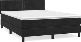 Box spring postel s matrací černá 140x200 cm samet 3141247