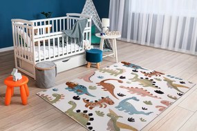 Dywany Łuszczów, Dětský kusový koberec Fun Dino cream, 140x190, vícebarevná, dětský pokoj