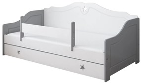 BabyBeds Dětská postel FRANIO hvězdičky Velikost postele: 160x80 cm, Barevné provedení: Bílá, Úložný prostor: Ano, s úložným prostorem Bílá