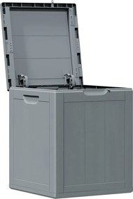 Zahradní úložný box 90 l šedý PP vzhled dřeva 151233