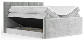 Světle šedá boxspring postel s úložným prostorem 180x200 cm Ava – Maison de Rêve
