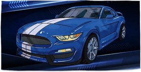 Sablio Ručník Mustang Modré pozadí s pruhy - 70x140 cm