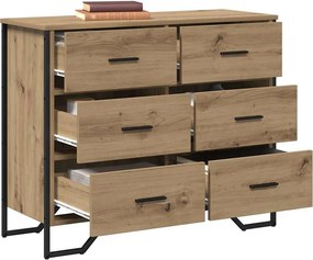 Příborník 6-Zásuvka Artisanový dub 91 x 35,5 x 74,5 cm 3365604