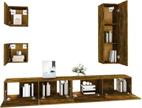 5dílný set TV skříněk kouřový dub kompozitní dřevo 3114451
