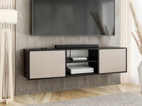 TV skříňka EDI 3 černý + kašmír otevřená TV skříňka s policí