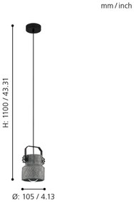 Eglo 39854 - Lustr na lanku HILCOTT 1xE27/40W/230V