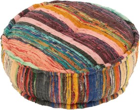 Barevný kulatý bavlněný puf Chindo - Ø 55*20 cm
