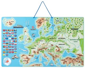 Woody Magnetická mapa EVROPY, společenská hra 3 v 1, ČJ