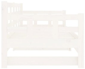 Výsuvná postel bílá masivní borovice 2x (80 x 200) cm - Default Title