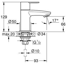 GROHE 23039002 - Stojánkový ventil EUROSTYLE COSMOPOLITAN velikost XS chrom