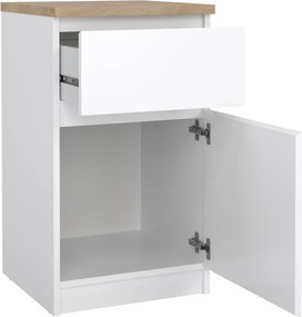 FALCO Noční stolek Simplicity 221 bílý lesk/jackson hickory