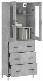 Skříň highboard betonově šedá 69,5x34x180 cm kompozitní dřevo - Default Title