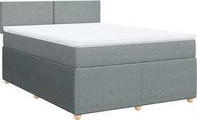 Box spring postel s matrací světle šedá 140 x 190 cm textil 3287444