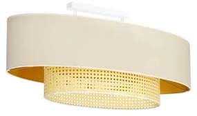 Duolla - Přisazený lustr DOUBLE OVAL RATTAN 2xE27/15W/230V krémová/ratan