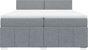 Box spring postel s matrací světle šedá 200 x 200 cm textil 3289468