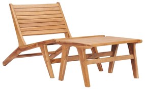 vidaXL Zahradní židle s podnožkou masivní teakové dřevo