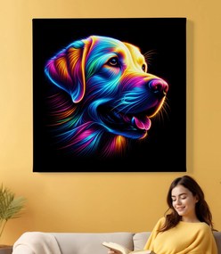 Obraz na plátně - Pes, barevný labrador FeelHappy.cz Velikost obrazu: 120 x 120 cm